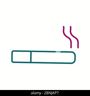 Beautiful Cigarette Line Vector Icon Stock Vector Image & Art - Alamy