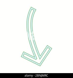 Beautiful Arrow Pointing Down Line Vector Icon Stock Vector Image & Art ...