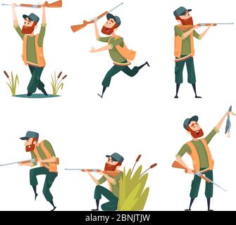 Hunter sniper icon flat vector. Weapon gun. Combat army Stock Vector ...