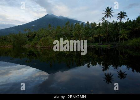 Mount Gamalama is an active volcano. Ternate Island, Indonesia Stock ...