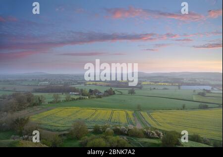 The view over the Blackmore Vale from Hambledon Hill in Dorset Stock ...