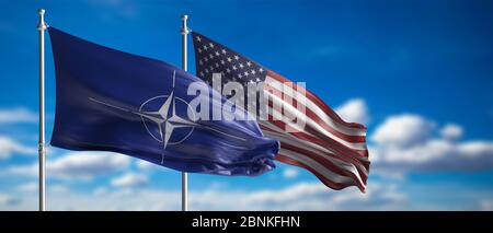 Flags, NATO member states, background, texture, motivation, poster ...