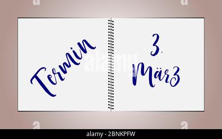 A desk diary shows the date March 19th Stock Photo - Alamy