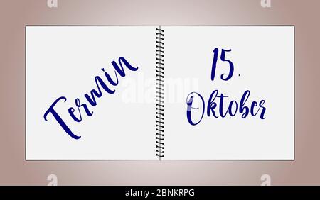 October 15th. Day 15 of month, Calendar date. Calendar in the form of a ...