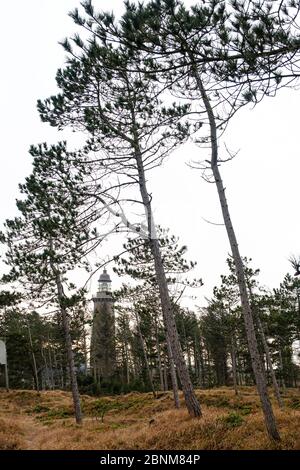 Lodbjerg Fyr (lighthouse) at Thy National Park in rural Jutland ...