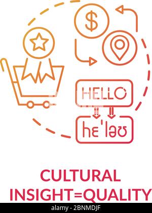 Local market knowledge red concept icon. Research for global product ...