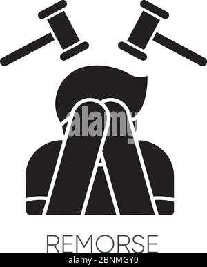 Shame black glyph icon. Human feeling embarrassed. Social emotion of ...