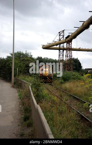 Tremorfa Steelworks locomotive shunting at the complex Stock Photo - Alamy