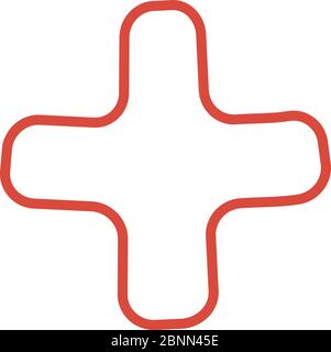 Plus or cross symbols. hand painted plus cross sign isolated on a white ...