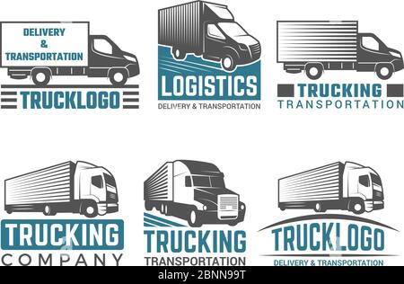 Business symbols emblems of transportation or logistics company with ...