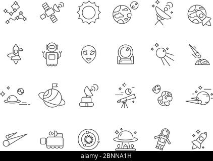 Earth system line icons collection. Atmosphere, Biosphere, Geosphere ...