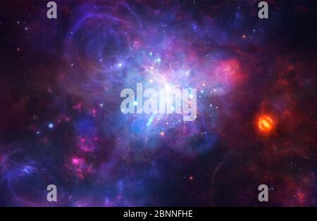 Illustration of Galactic Evolution Stock Photo - Alamy