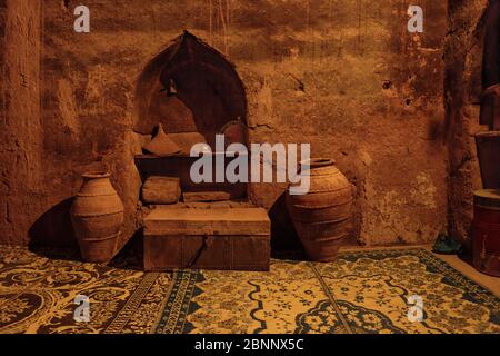 Museum, mud house, interior, inhabited Stock Photo - Alamy