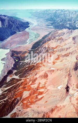 Birds eye view of Fox Glacier in New Zealand Stock Photo - Alamy