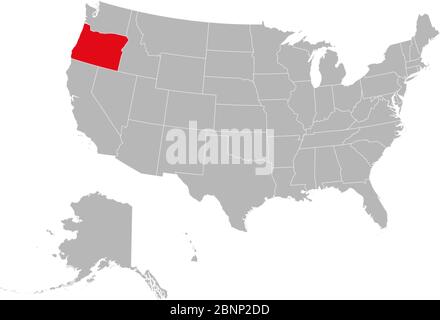 Oregon US state red outline map with the handwritten heart shape ...