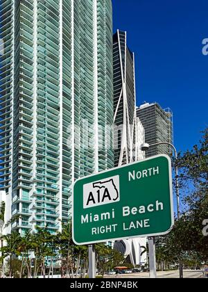 Biscayne Boulevard, Miami Beach, Florida, USA Stock Photo - Alamy