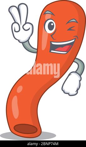 A funny cartoon design concept of appendix with happy face Stock Vector ...