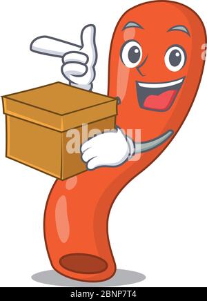 Happy appendix cartoon design concept show two fingers Stock Vector ...