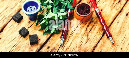 Asian smoking shisha with tobacco with mint flavor.Turkish tobacco ...
