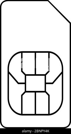 Phone sim card concept banner. Cartoon illustration of phone sim card ...