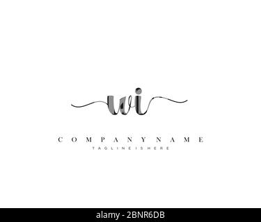 Initial Letter WI Logo - Handwritten Signature Logo - Simple Vector ...