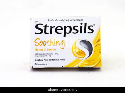 Packet of Strepsils throat lozenges on white background Stock Photo - Alamy