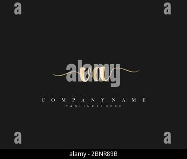 V A VA Initial letter handwriting and signature logo. A concept ...