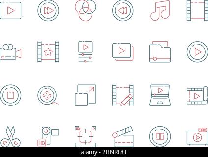 Film edit icon. Animation movie production effect cut clapper ...