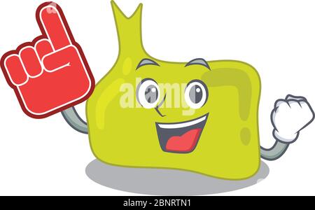 Pancreas in cartoon drawing character design with Foam finger Stock ...
