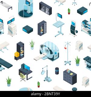 MRI scan diagnostic color icons. Medicine diagnostic equipment ...