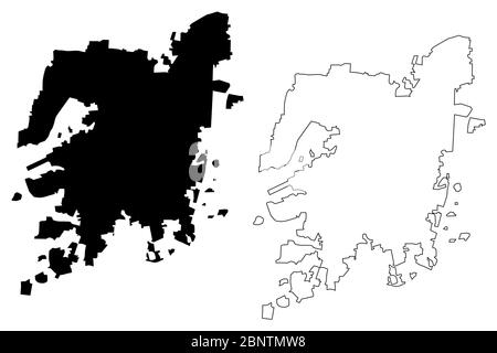 City Map Indore India Asia vector illustration black white Stock Vector ...