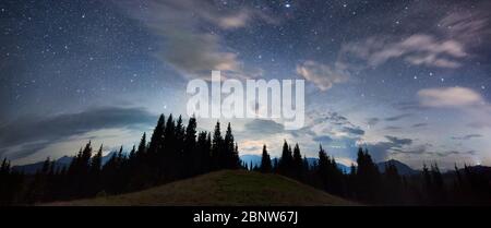 Night Dark Blue Sky Glowing Stars Background. Colourful Night Starry ...