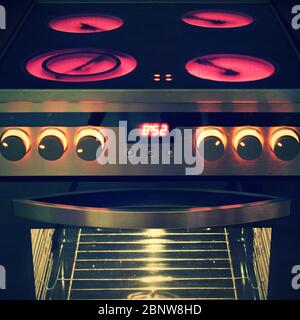 Electric ceramic stove inside the kitchen. Nice detail of a home ...