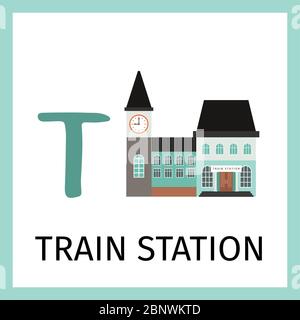 Flashcard alphabet T is for train Stock Vector Image & Art - Alamy