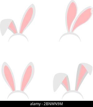 Easter bunny ears mask. Ostern spring bunny ears hat on a white ...