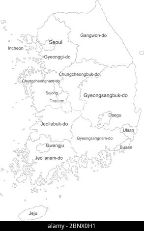 Busan map. Detailed map of Busan city administrative area. Cityscape ...