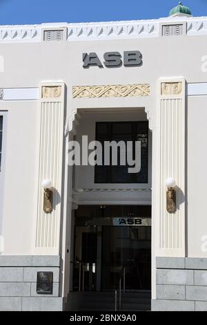 The ASB bank building, art deco architecture in Napier, New Zealand ...