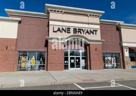 A logo sign outside of a Lane Bryant retail store location in Newport ...