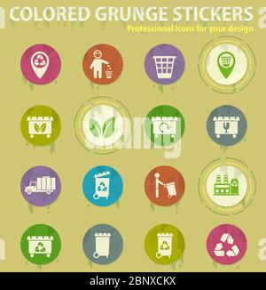 colored grunge icons Stock Vector Image & Art - Alamy