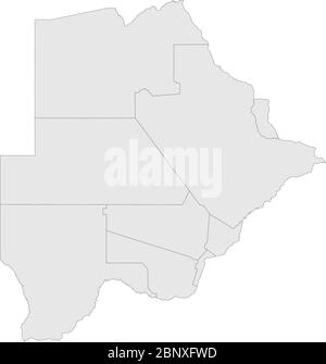 Vector map of Botswana. High detailed country map with division, cities ...