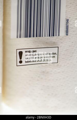 Warning to avoid danger of suffocation keep this bag away from babies ...