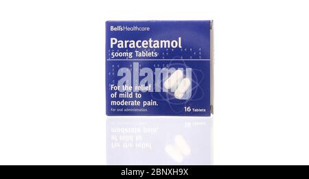 A packet of Paracetamol tablets - white background Stock Photo - Alamy