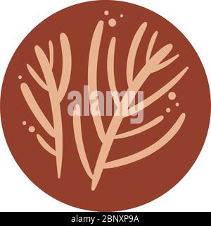 branch with leafs boho hand draw style Stock Vector Image & Art - Alamy