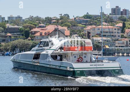The Super Cat Class Sydney Ferry catamaran named Saint Mary Mackillop ...