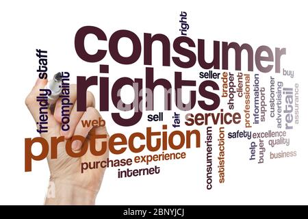 Consumer rights word cloud concept on white background Stock Photo - Alamy