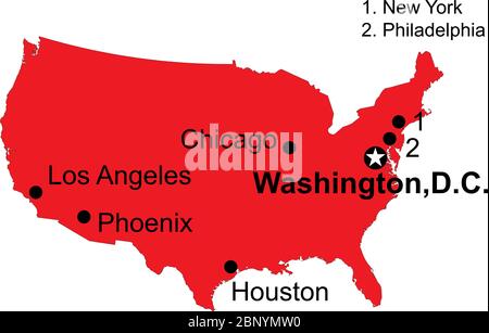 Map of USA with highlighted New York map, gray map of US State New York ...