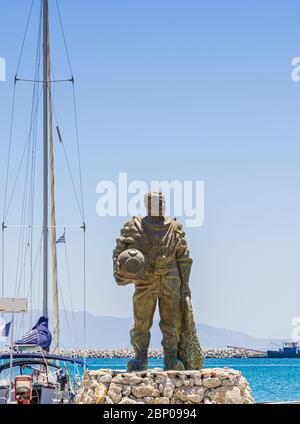 Town of Pothia Sponge Divers island of Kalymnos Greece in the Aegean ...