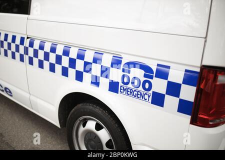 000 triple zero emergency number on fire engine Stock Photo - Alamy