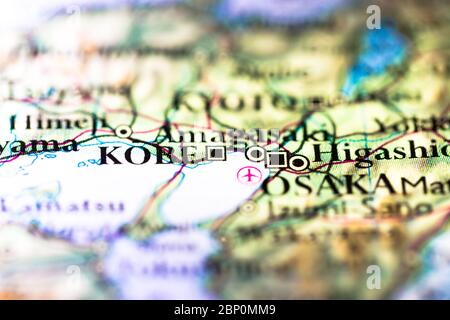 Map of Kōbe City in Japan Stock Photo - Alamy