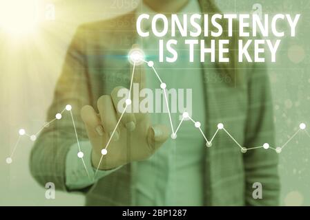Conceptual hand writing showing Consistency Is The Key. Business photo ...